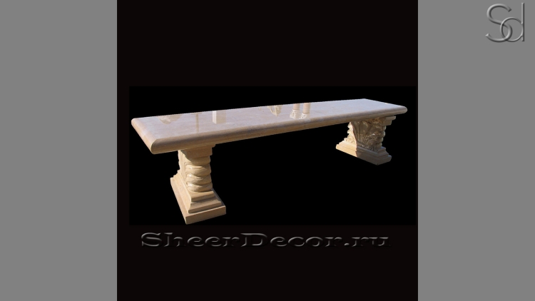 Мраморная скамейка Melet из камня Egypt Ivory в сборе